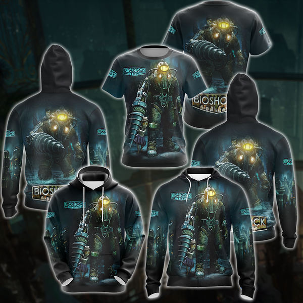 BioShock Video Game All Over Printed T-shirt Tank Top Zip Hoodie Pullo ...