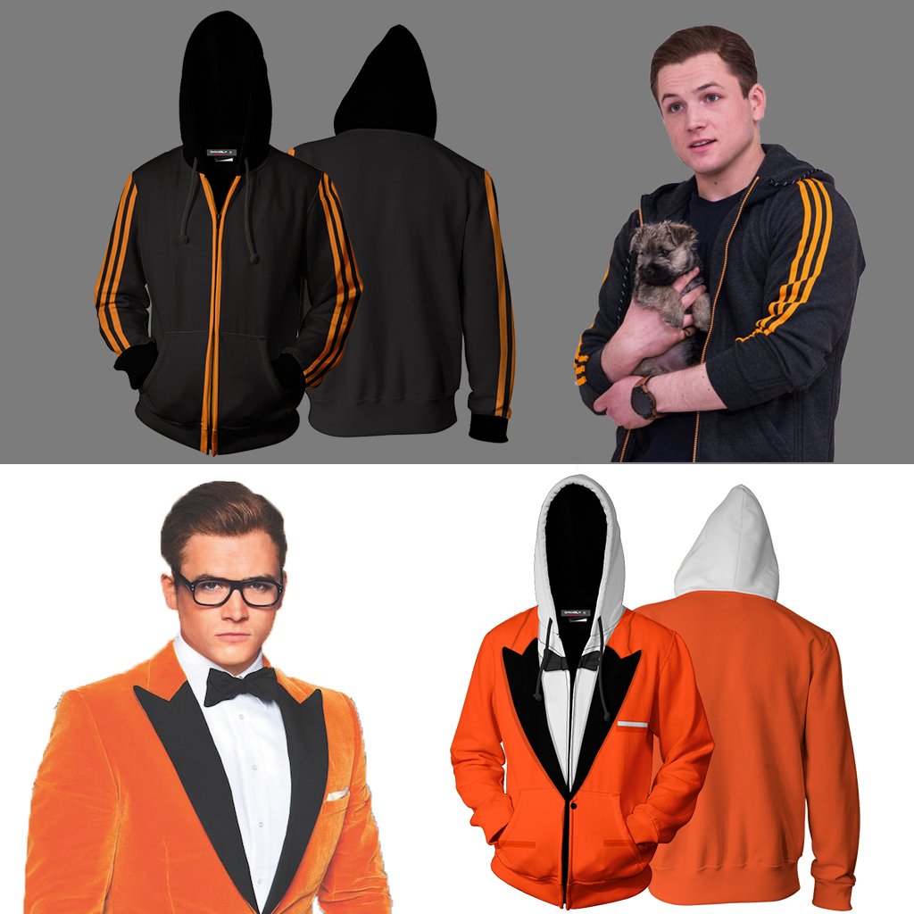 Kingsman: The Golden Circle Eggsy Unwin (Vest) Cosplay Zip Up Hoodie J ...