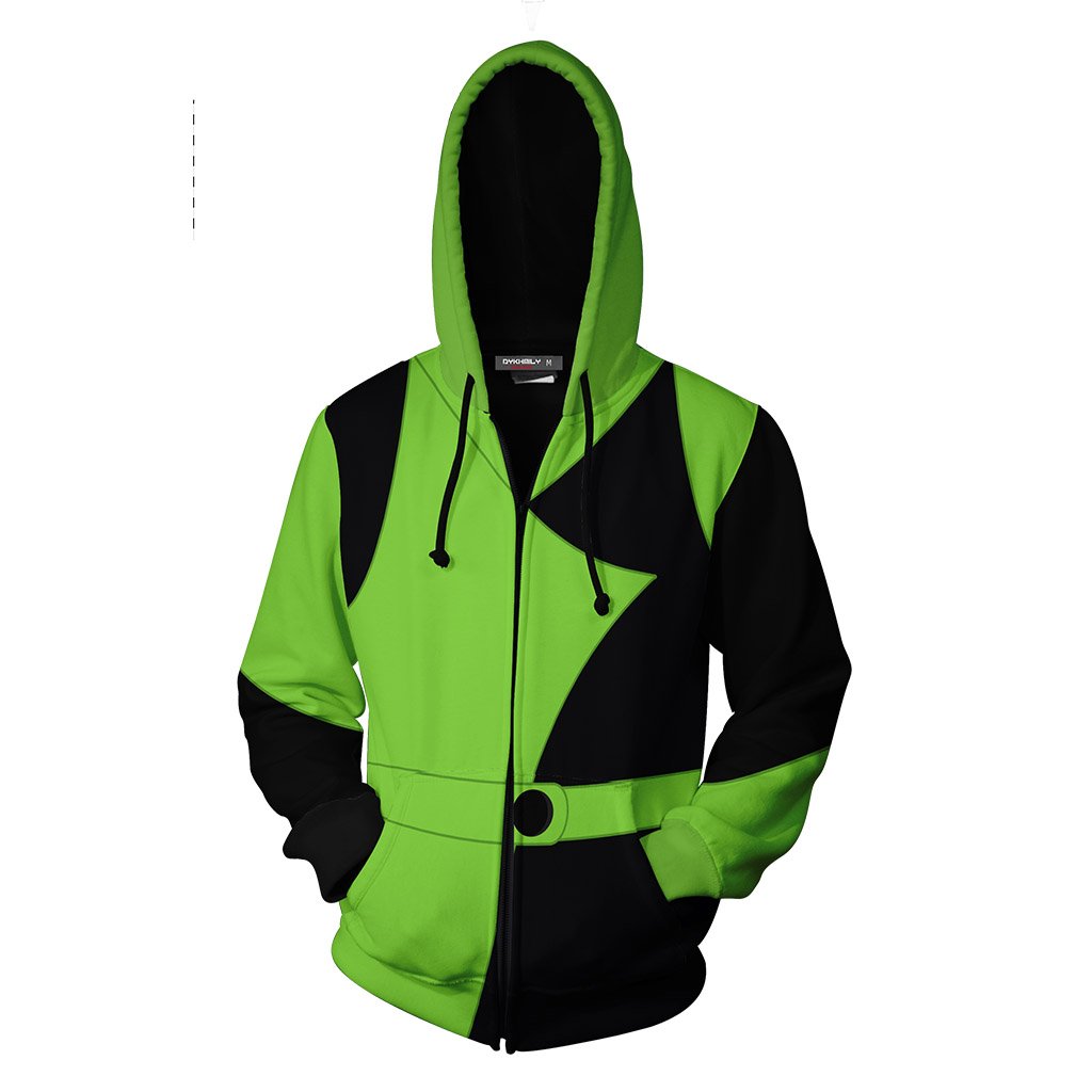 Kim Possible Shego Cosplay Zip Up Hoodie Jacket - MoveekBuddyShop
