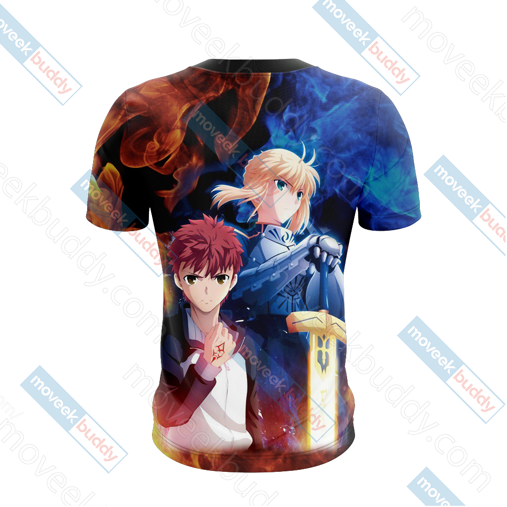 Fate/ Stay Night - Shirou Emiya and Saber Unisex 3D T-shirt ...
